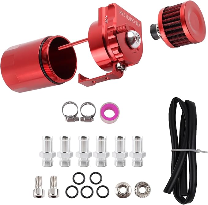 Amazon.com: IHOTDER Car Oil Catch Can Kit - Aluminum Alloy 300ML Air ...
