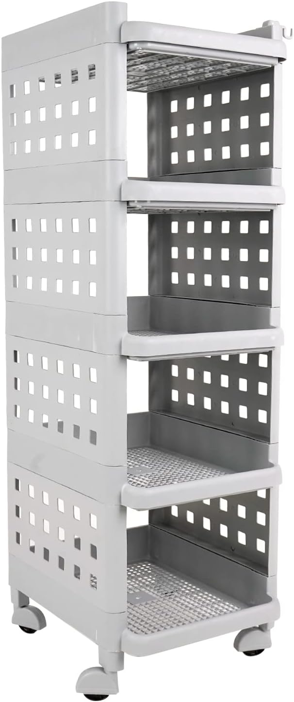 LEOPAX 5 Tier Multi-Purpose Storage Rack Stackable Shelf Utility ...