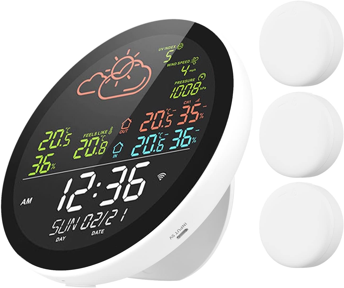 Tuya WiFi Smart Weather Station with Clock Indoor and Outdoor ...