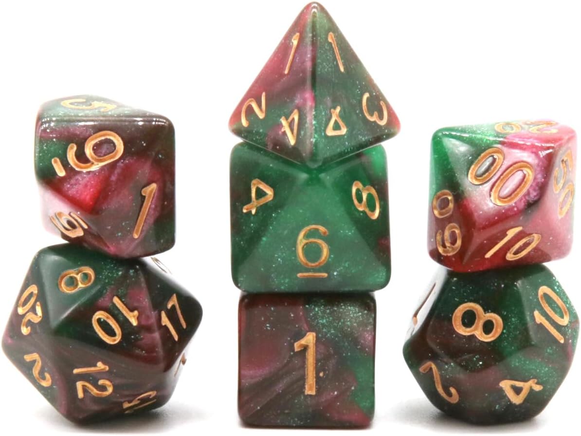 Amazon.com: Polyhedral Dice Set, 7 Pieces, Blend Color, Acrylic ...