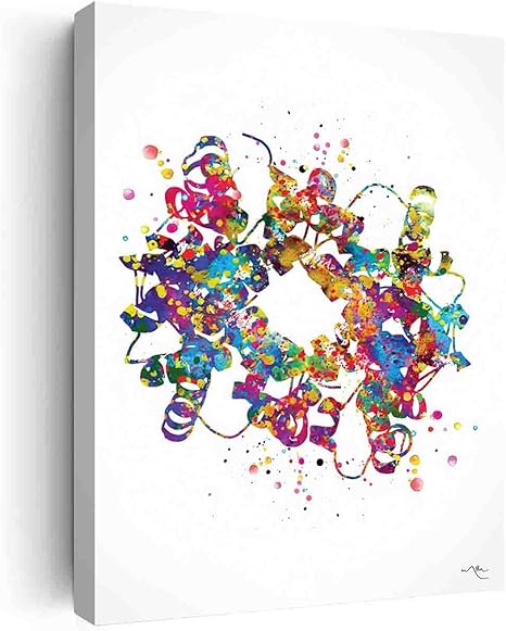 Amazon.com: Canvas Art Print,Hemoglobin Watercolor Print Histology Art ...