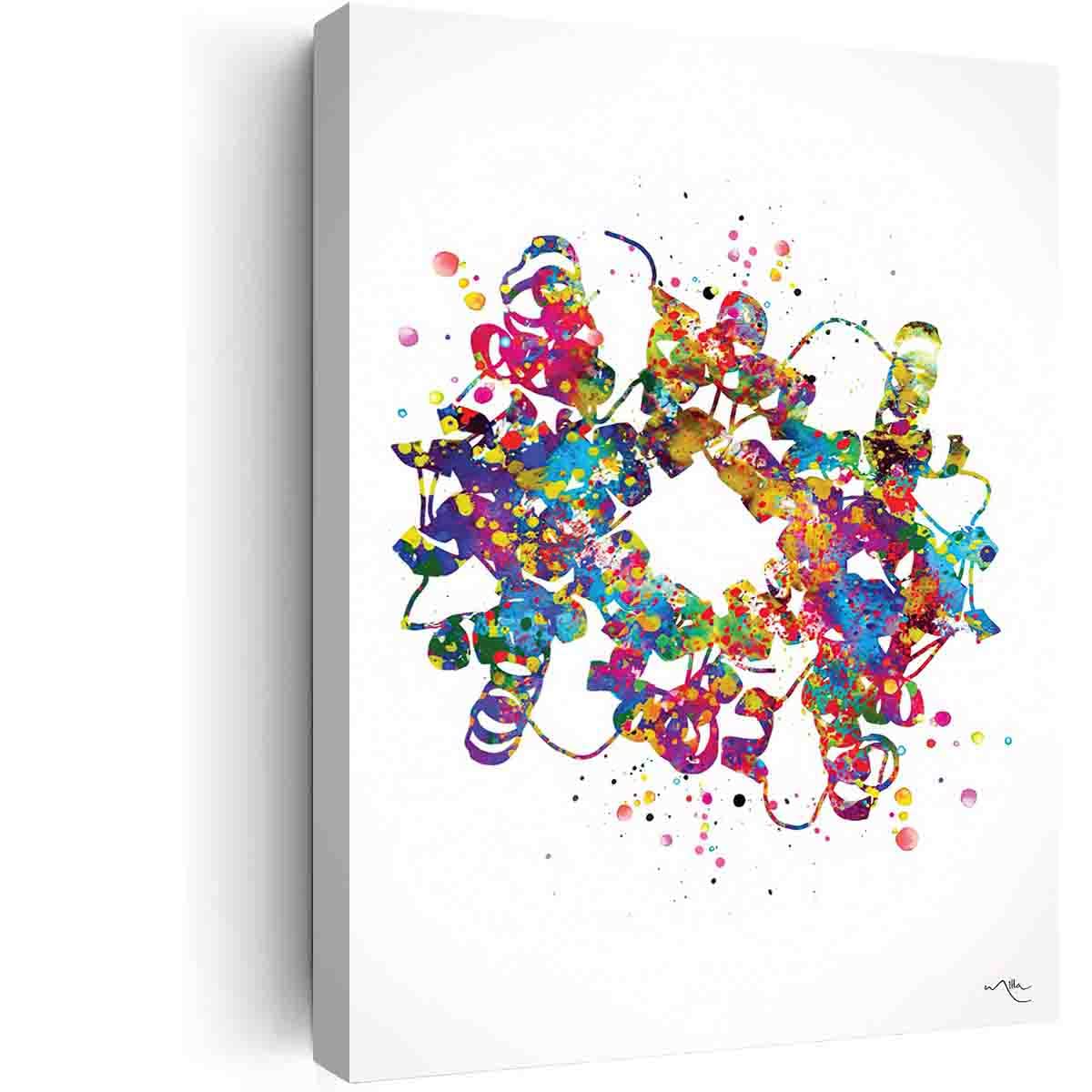 Amazon.com: Canvas Art Print,Hemoglobin Watercolor Print Histology Art ...