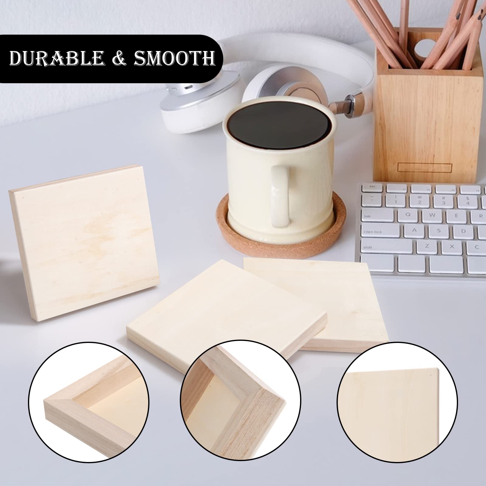 Snapklik.com : ABuff 15 Pack Wood Panels 6x6 Inch 3/4 Deep Wood Panel ...