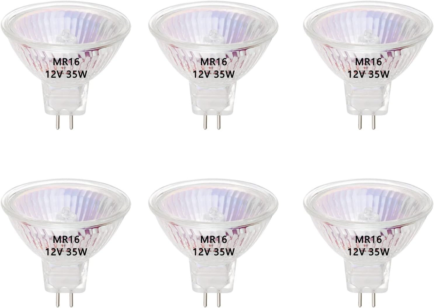 AHEVO MR16 Halogen Light Bulbs, 35W 12V, GU5.3 Bi-Pin Base MR16 Halogen ...