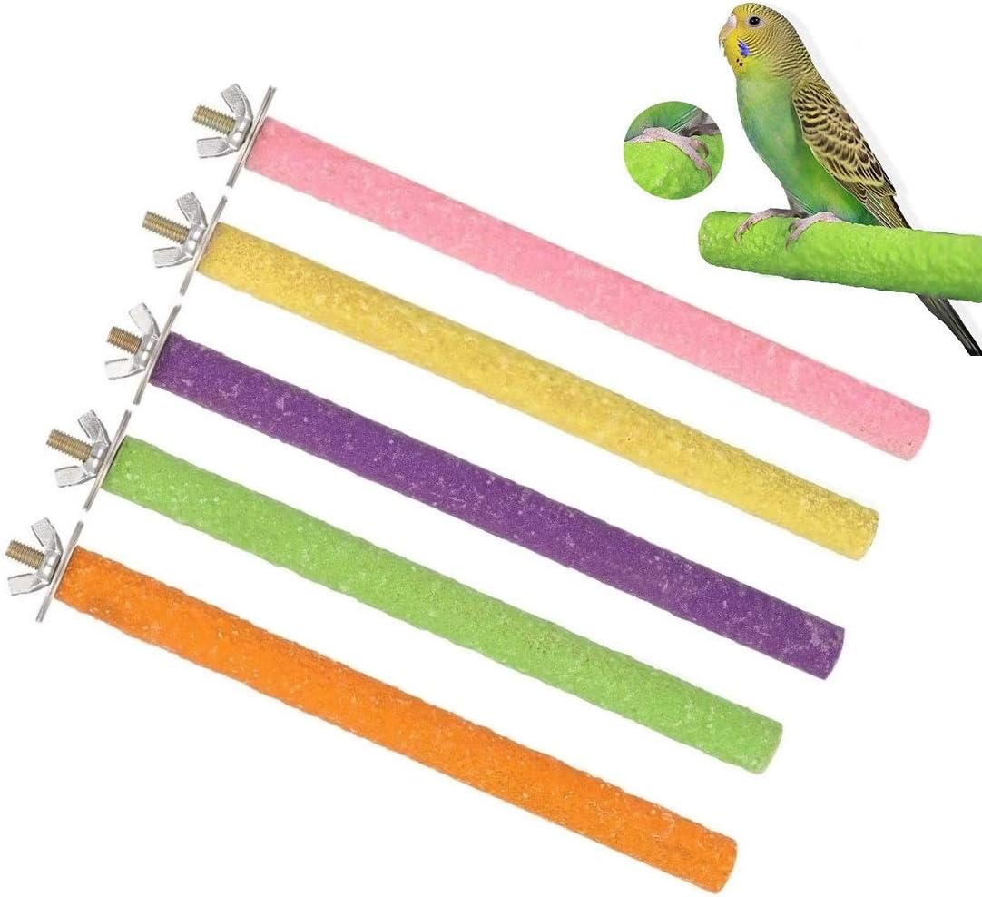 Bird Stand Sticks Parrot Perches, 5Pcs 20cm Bird Perches Budgie Perch ...