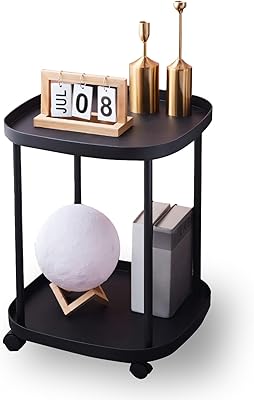 Amazon.com: villertech Side Table with Wheels, End Table Living Room ...