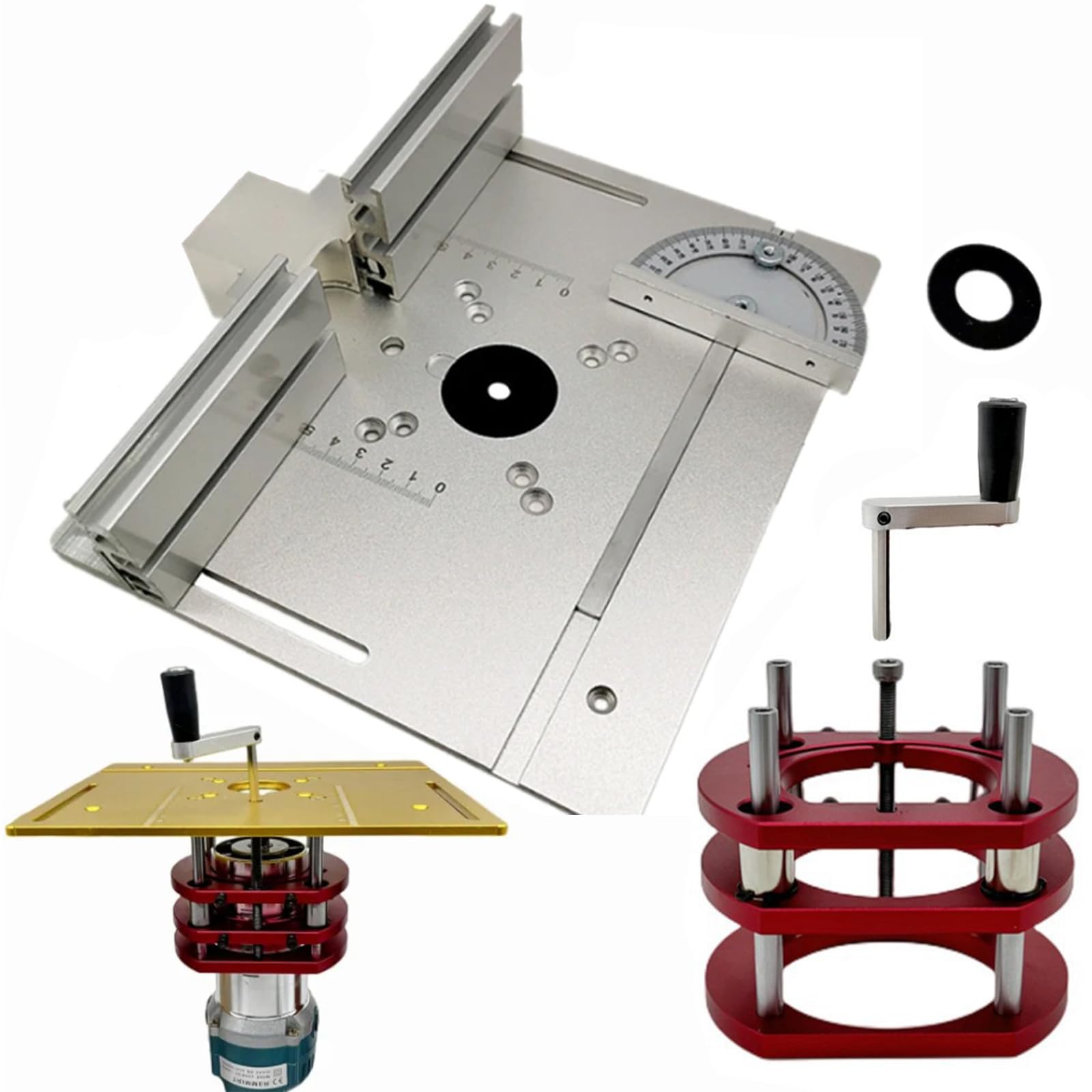 Amazon.com: SHENJIA Router Lift, Aluminum Router Table with Woodworking ...