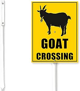 Amazon.com : Houseuse Goat Crossing Sign With Stake Slow Down Sign For ...