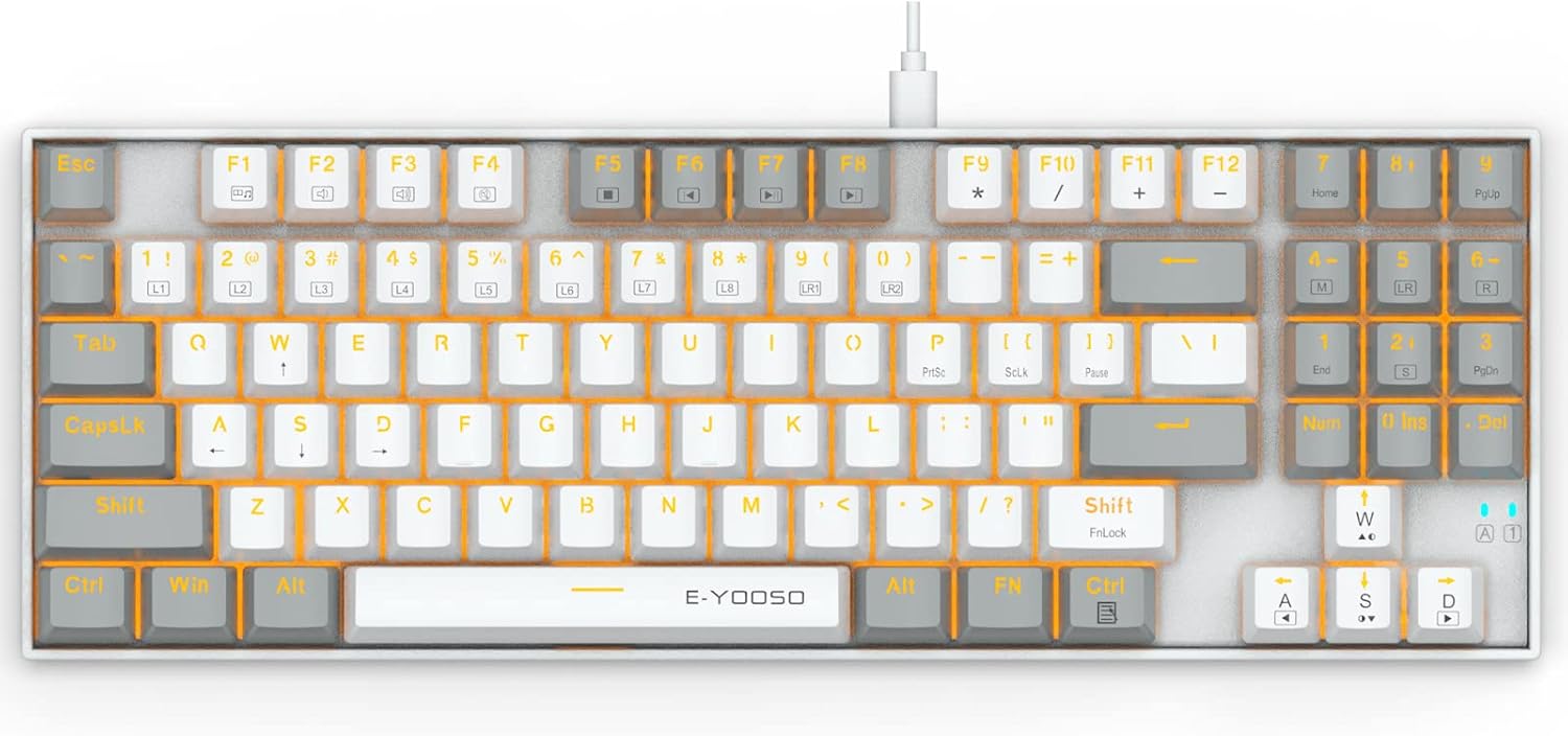 DEANEEK Mechanical Keyboard 89 Keys Backlight TKL W/Nampad Gaming ...