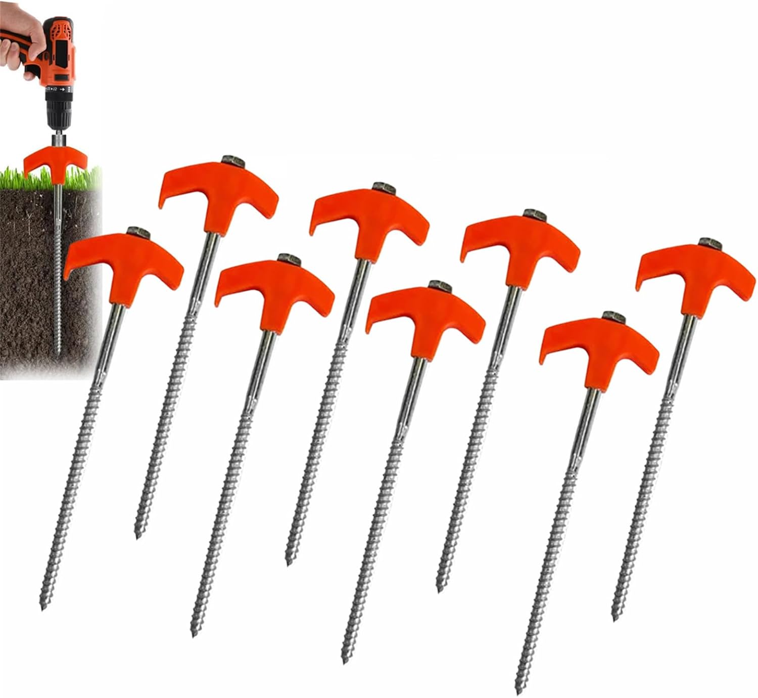 Amazon.com : Tent Stakes, 8 Screw in Tent Stakes, Gelmalls Tent Stakes ...