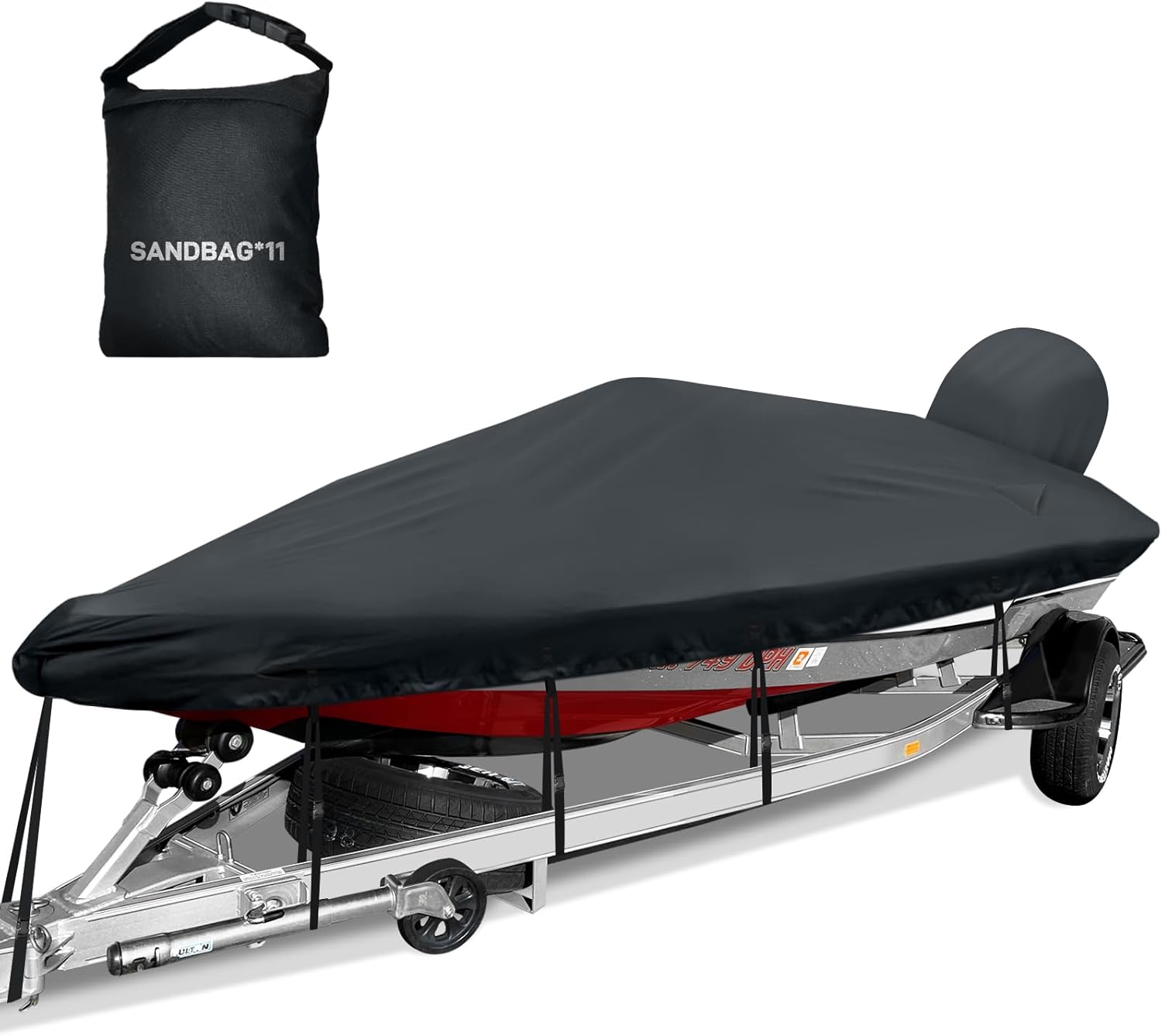 Amazon.com: Caminor Boat Cover 16-18.5ft, Bass Tracker Boat Cover with ...
