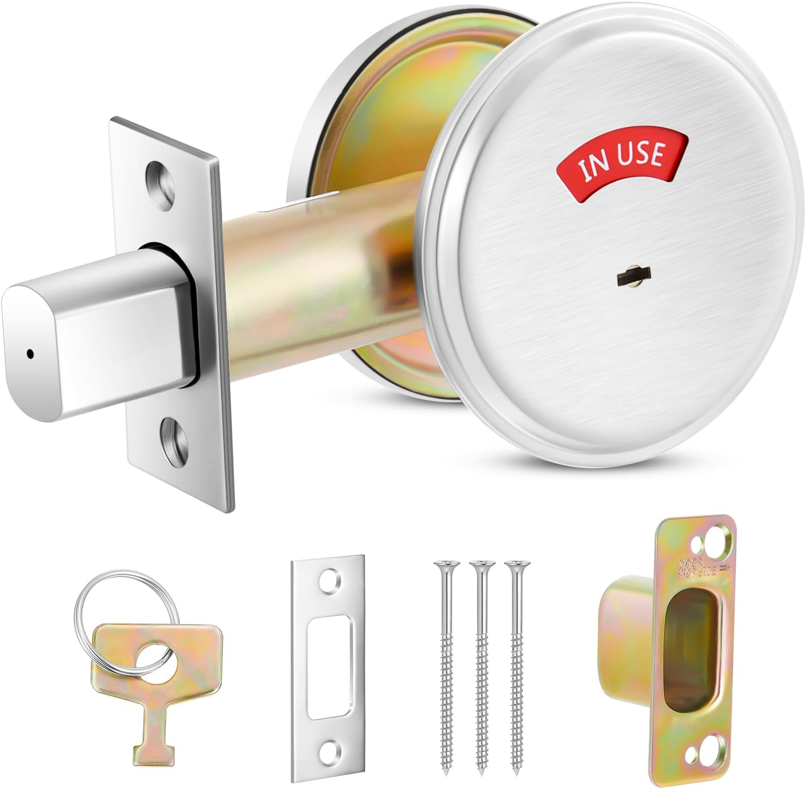 Door Lock Bathroom Toilet Door Lock with Occupancy Indicator Stainless ...