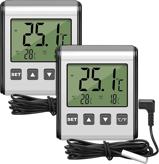 Amazon.com: 2 Pieces Digital Refrigerator Thermometer Freezer ...