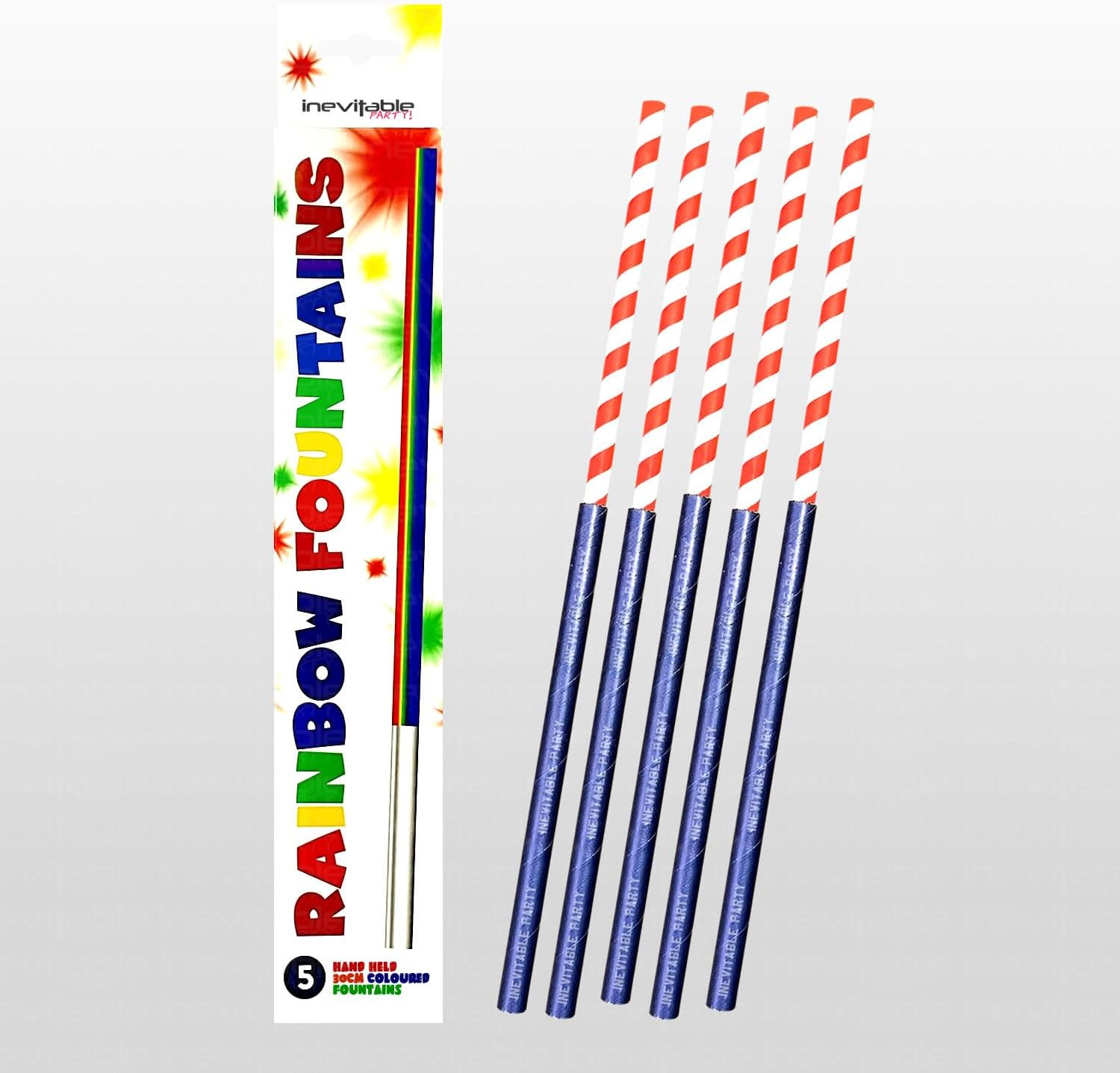 Pack of 5 Handheld Rainbow Fountains | Colour Changing 30cm Fountain ...