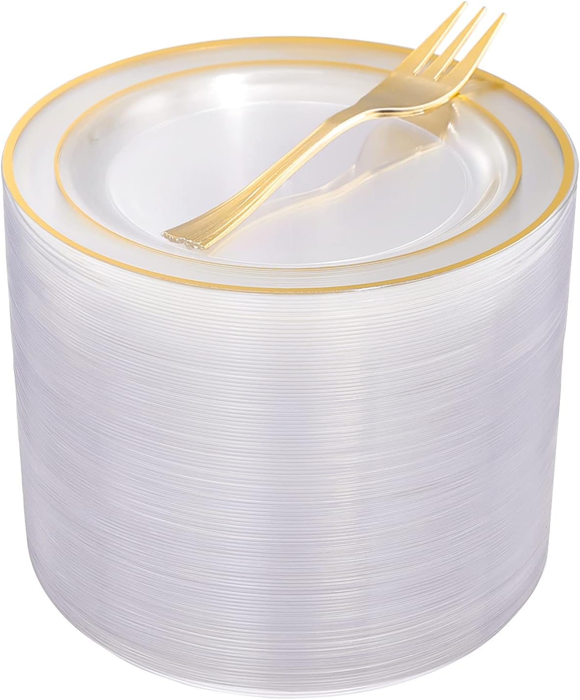 DaYammi 120 Pieces Gold Plastic Dessert Plates 6.5" with 120 Pieces ...