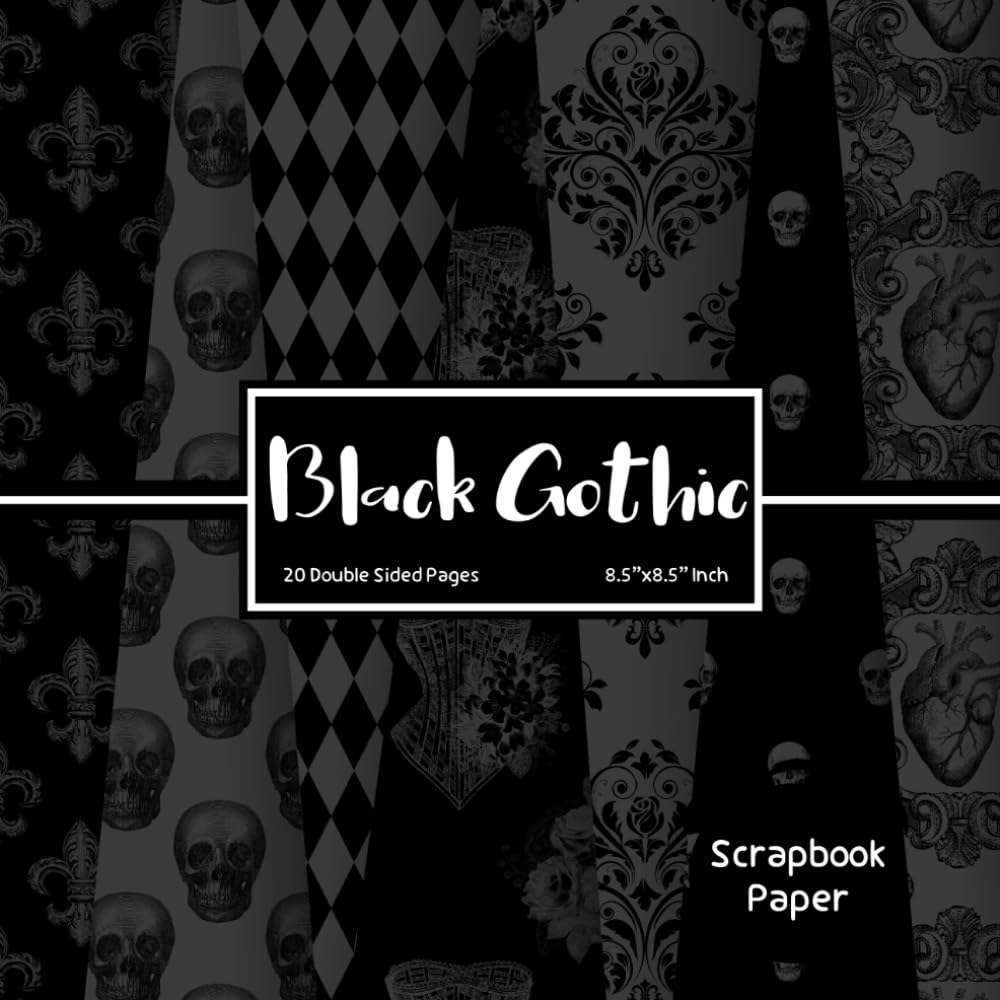 Black Gothic Scrapbook Paper: Double Sided Craft Paper for Gift ...