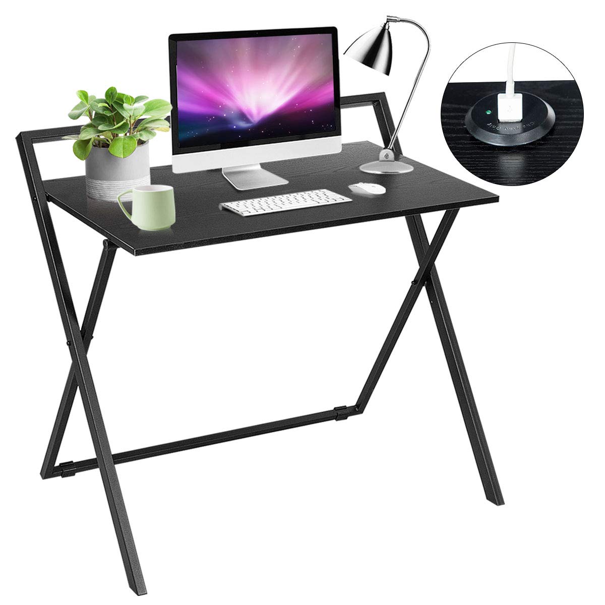 Tangkula Foldable Computer Desk at Madalyn Hartley blog