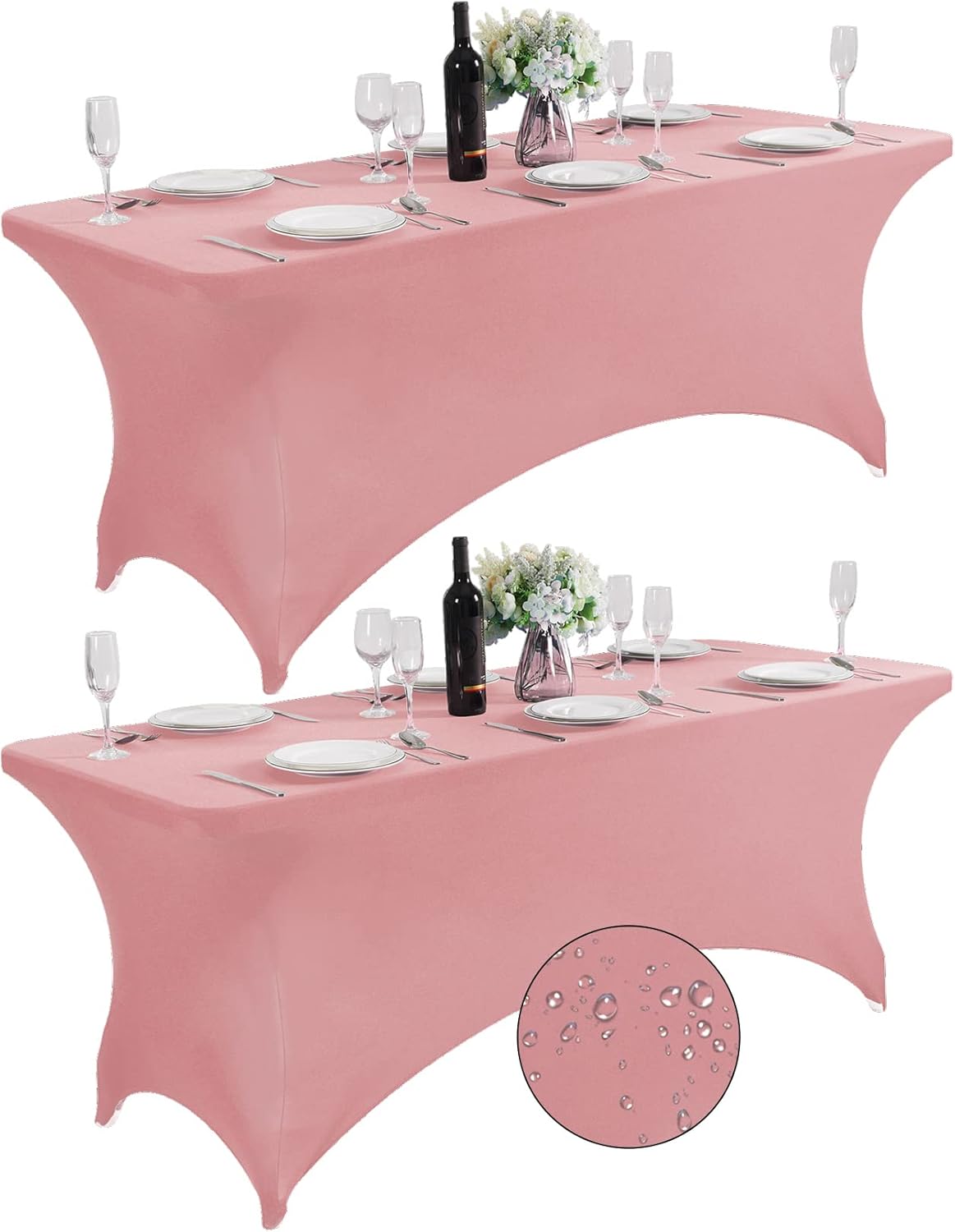 Amazon.com: SuperO 2Pack Waterproof Spandex Table Cover for 6FT Table ...
