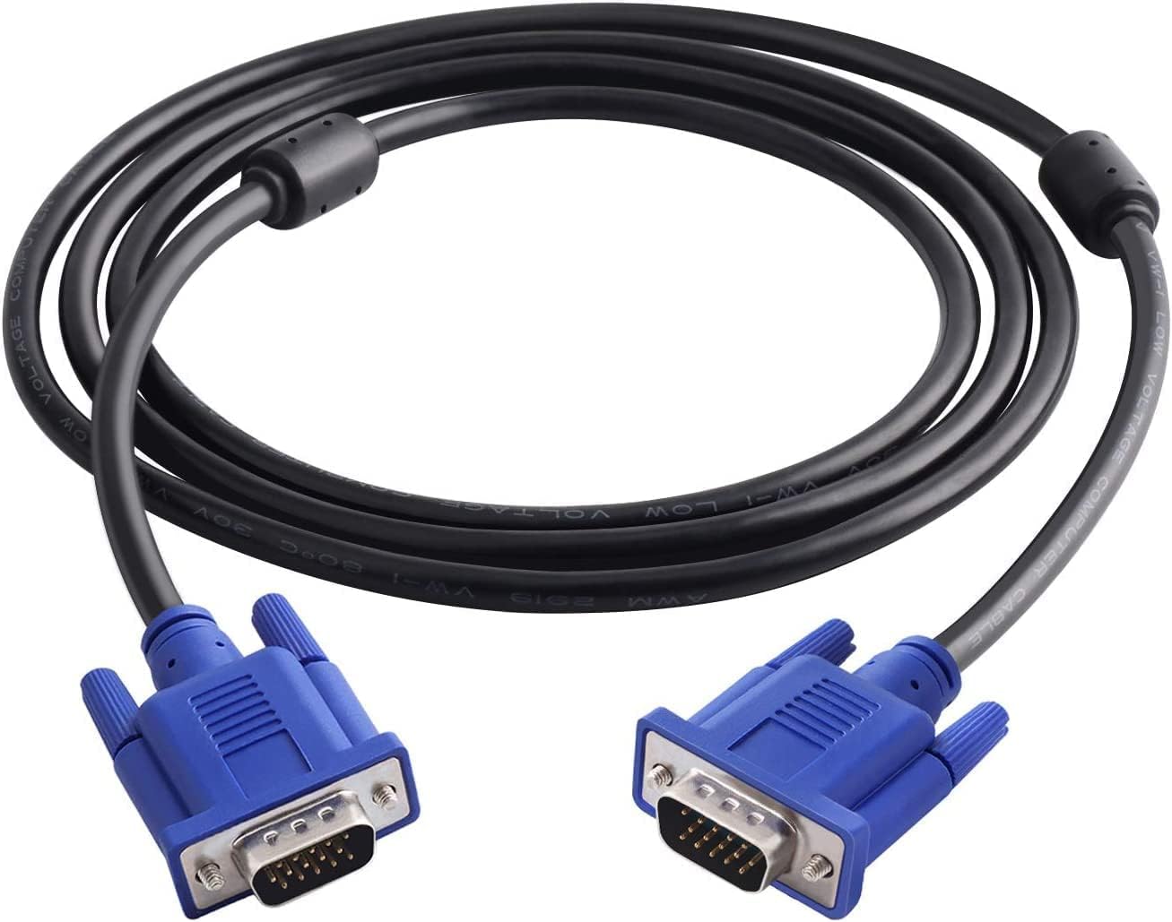JGD PRODUCTS Male to Male VGA Cable 1 Meter, Support PC/Monitor/LCD/LED ...