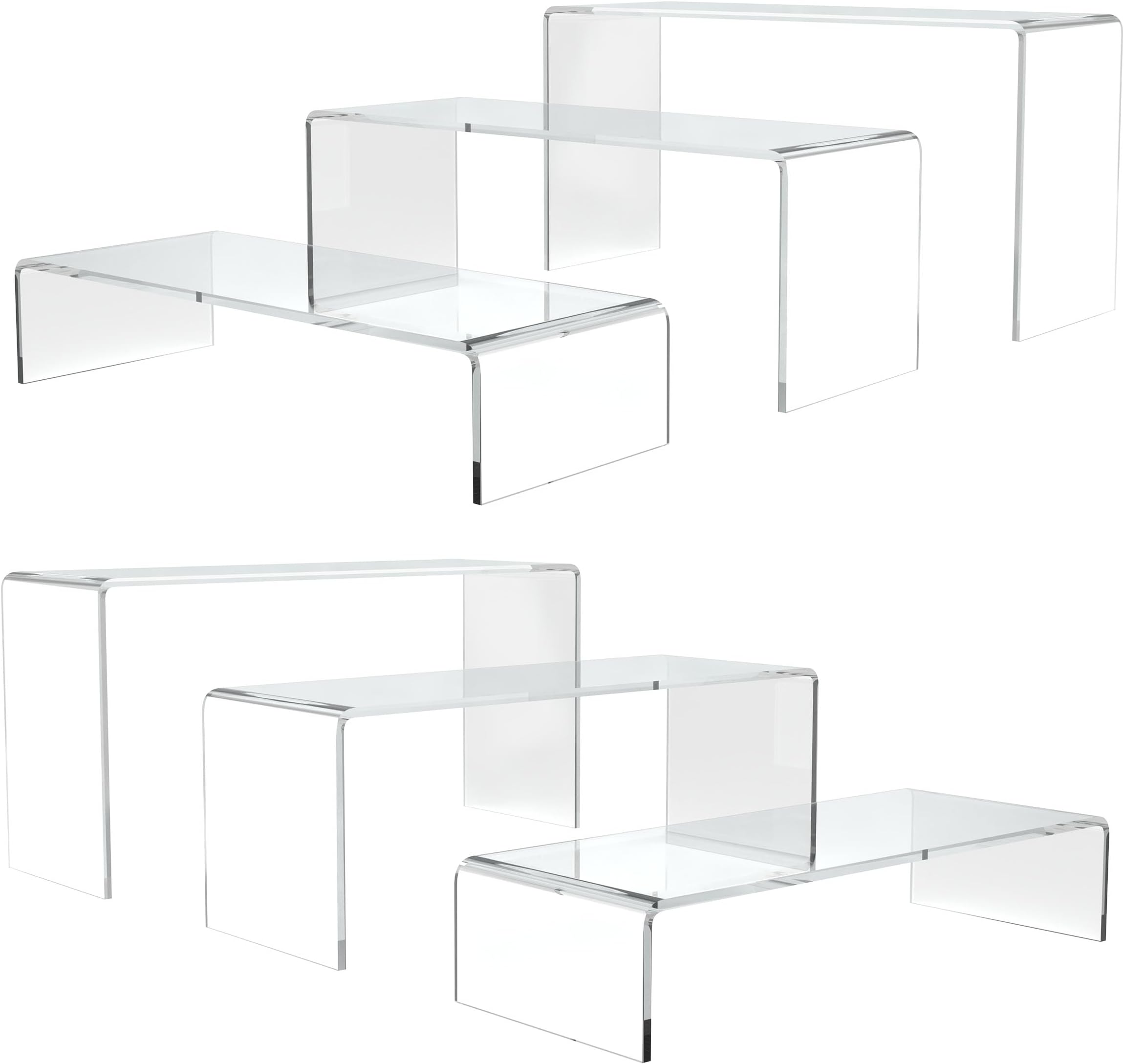 Amazon.com: Ouskr 6 Pcs Acrylic Risers for Display, 8.8 In Large ...