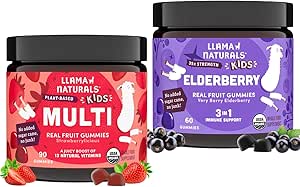 Amazon.com: Llama Naturals Kids Multivitamin Gummies + Elderberry ...