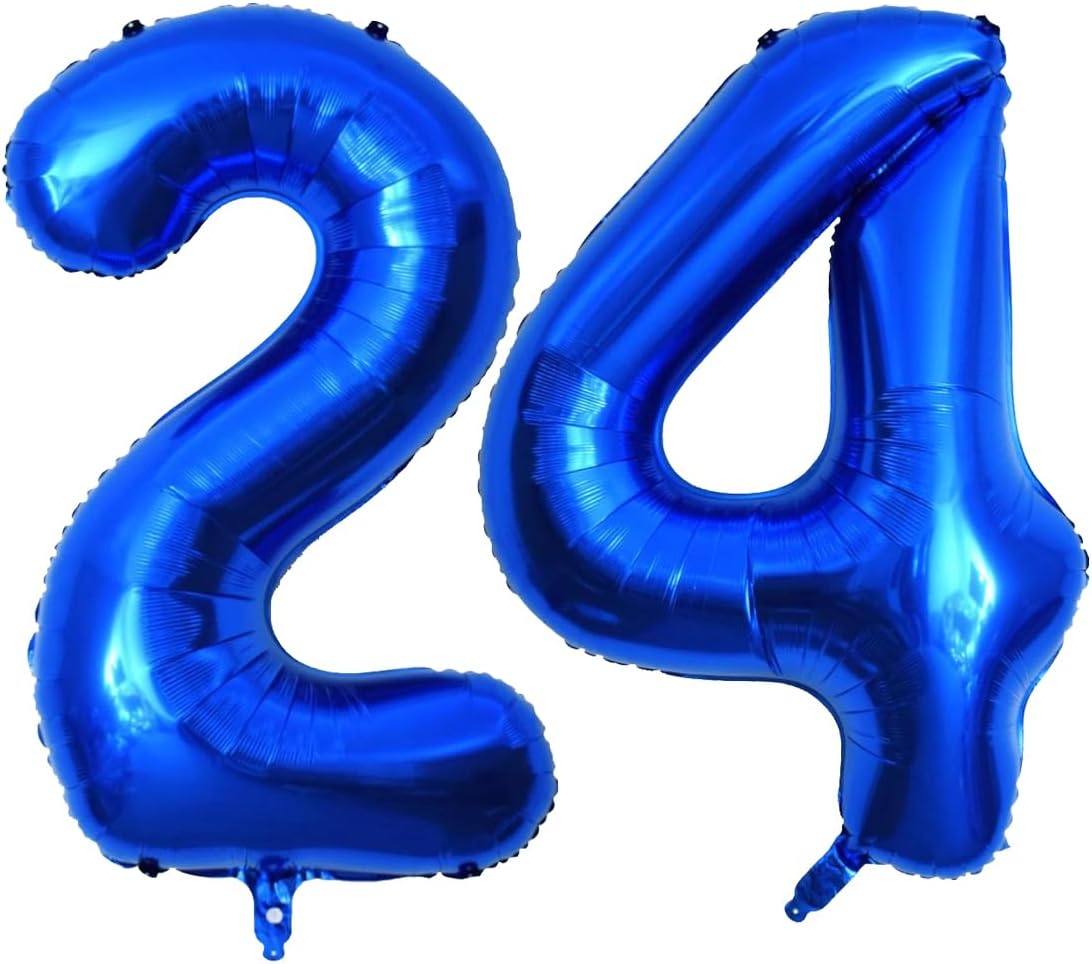 Amazon.com: 40 Inch Navy Blue 24 Numbers Balloons Dark Blue Giant 24 ...