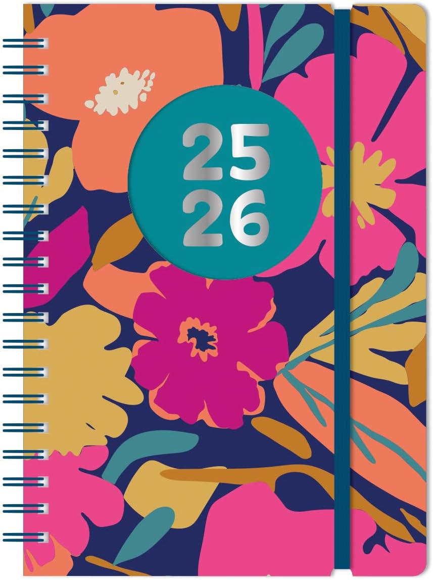 Academic Diary 2025-2026 A5 Day a Page - Wiro Bound Durable Poly Covers ...