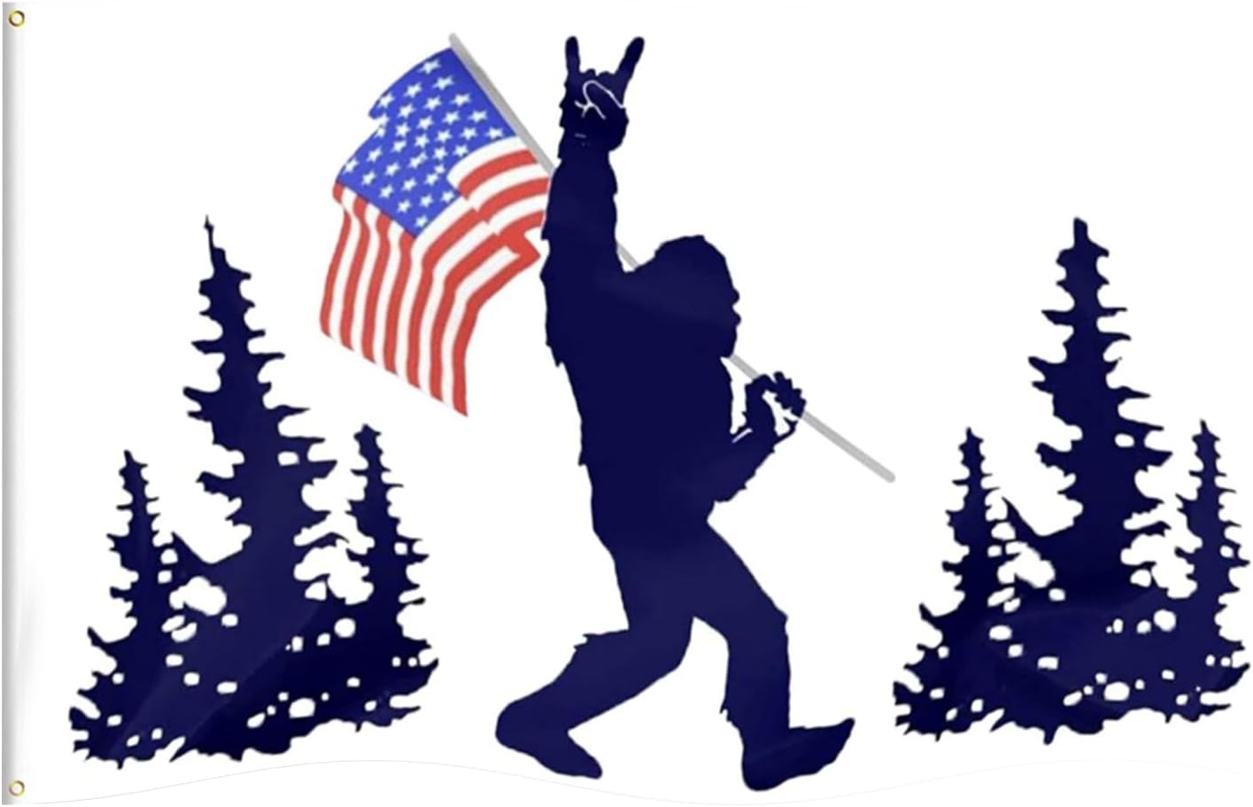 Amazon.com : Blue Bigffoot Sasquatch Flag 2x3FT,Vivid Color - Double ...