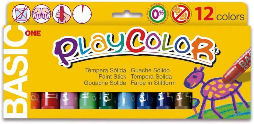 Playcolor Sticks de Peinture Gouache Solide 10g Basic One - 12 couleurs ...