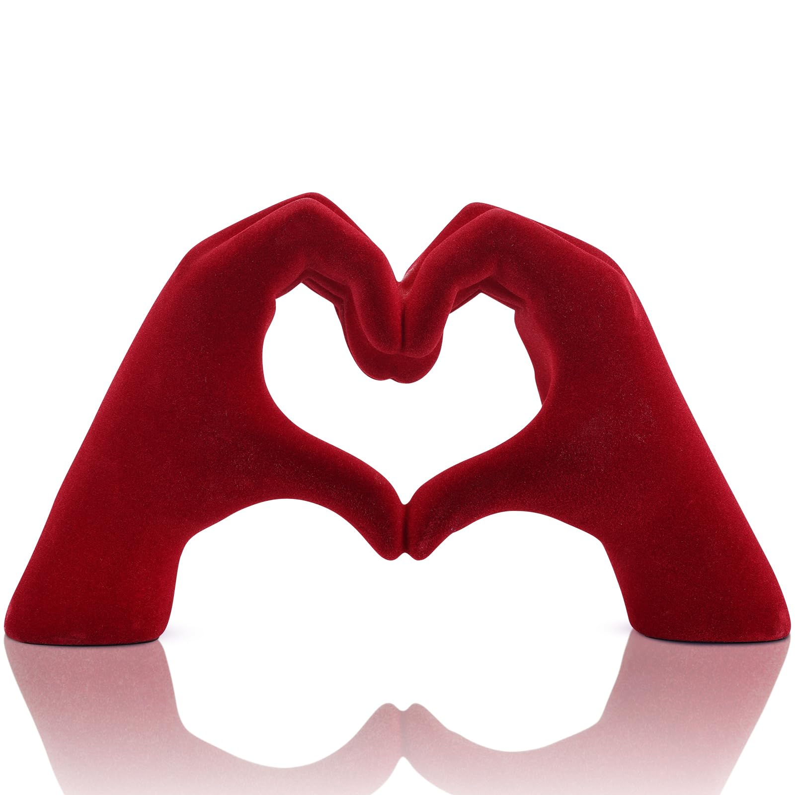 Amazon.com: DOVDOV Red Heart Hand Sculpture, Heart Hand Statue Home ...