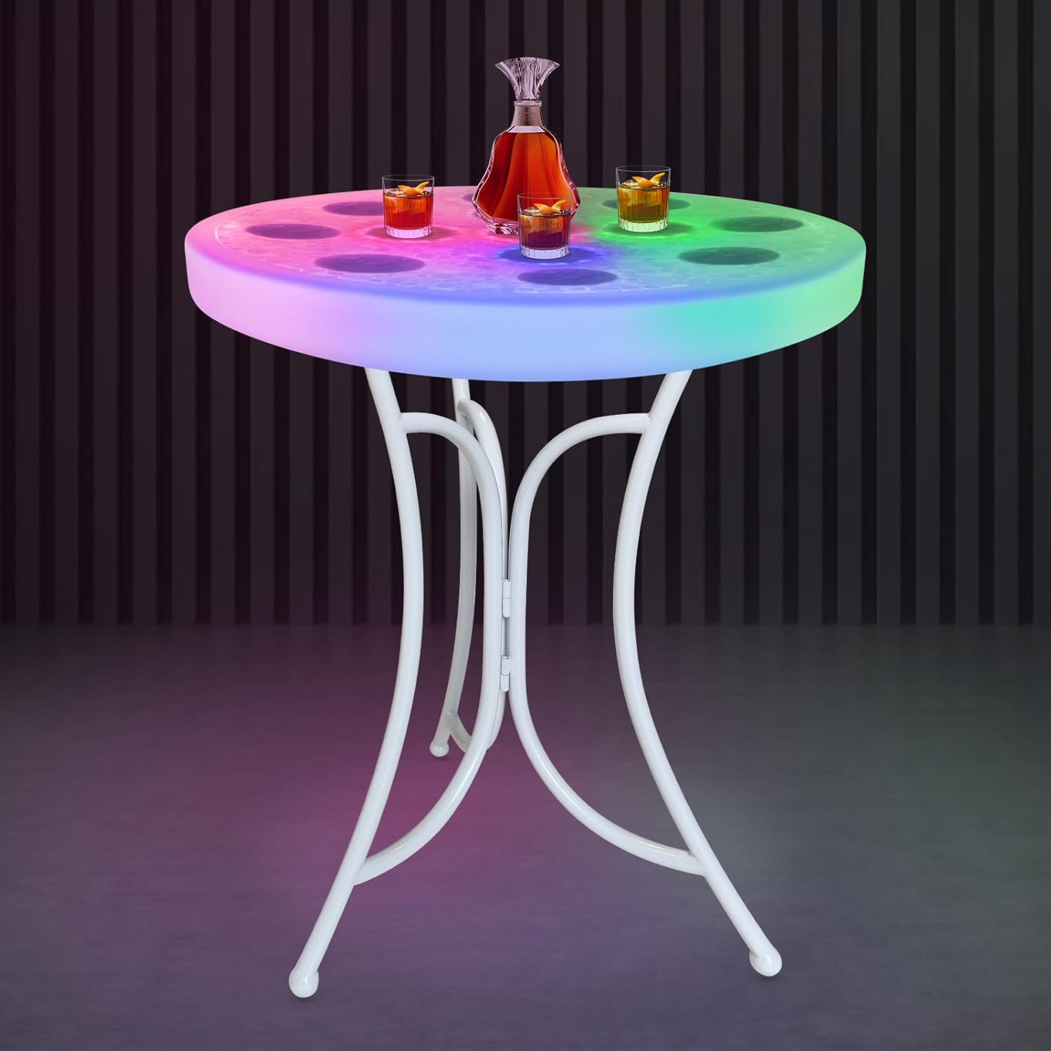 Amazon.com: HvaJvny Round End Tables, Touch Sensitive Light Up Table ...