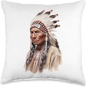 Amazon.com: Native American Indian Chief in full Headdress Indigenous ...