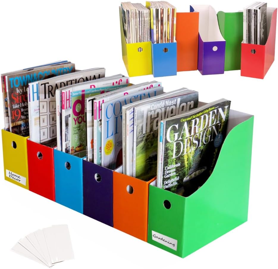 Amazon.com: Evelots Magazine File Holder Organizer Box (6, 12, or 24 ...