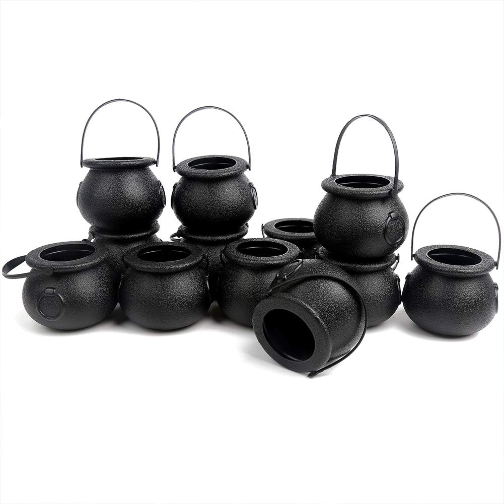 Amazon.com | CCINEE Black Cauldron with Handle,Mini Plastic Candy ...