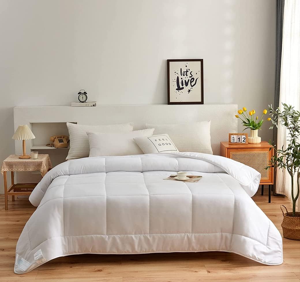 Amazon.com: Natural Comfort White Down Alternative Comforter with ...