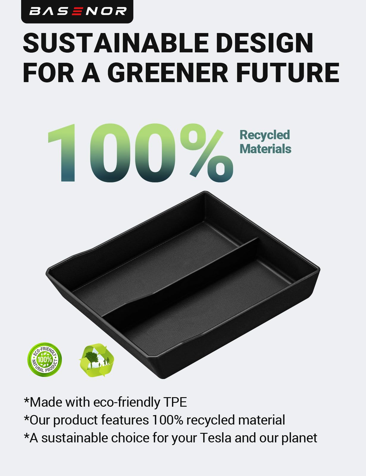 Snapklik.com : 2024 Tesla Model 3 Center Console Organizer Tray TPE ...