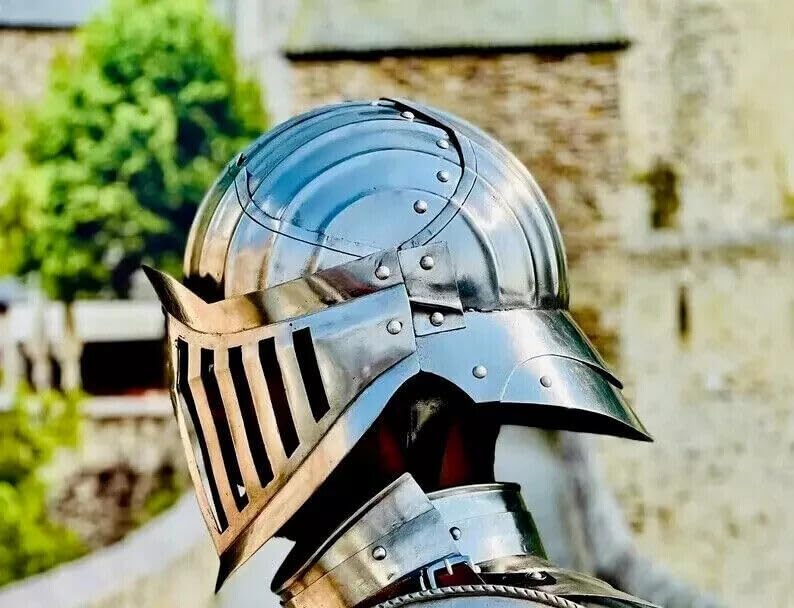 Amazon.com: Medieval LARP Armor Silver Souls Inspired Helmet Alva ...