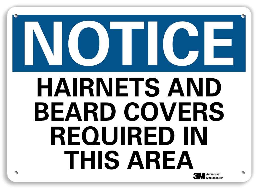 SmartSign “Notice - Hairnets and Beard Covers Required in This Area ...