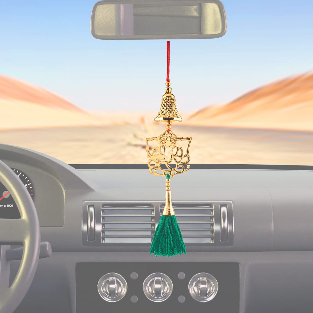 Buy Vgotcha Handmade Car Hanging Accessory | Golden Bell, Ganesha ...