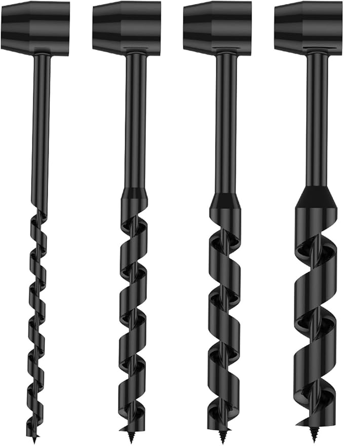 Amazon.com: 4 Pcs Hand Auger Wood Drill,Bushcraft Gear Hand Auger Drill ...