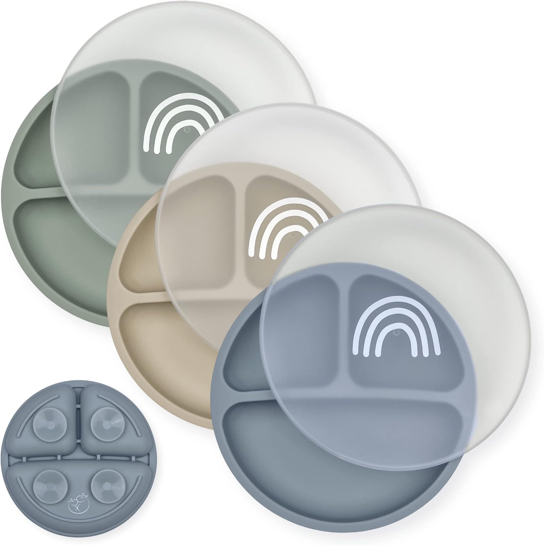 Amazon.com: WeeSprout 3 Suction Plates with Lids & 3 Soft-Tip Spoons ...