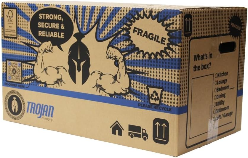 Trojan Pack of 10 Large Strong Double Wall House Moving Boxes 51 x 29 x ...