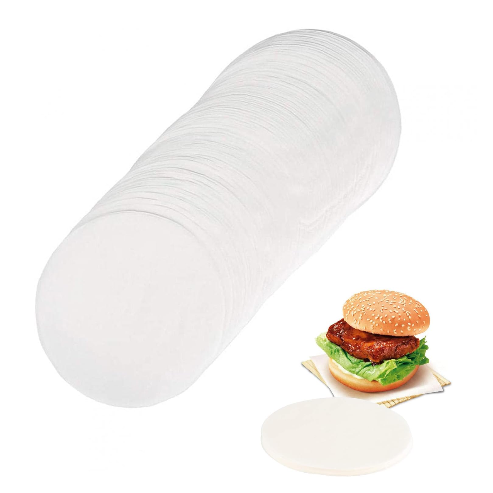 11 cm Burger Paper 100 Pcs, 4.33 x 4.33 inches Non Stick Burger Press ...
