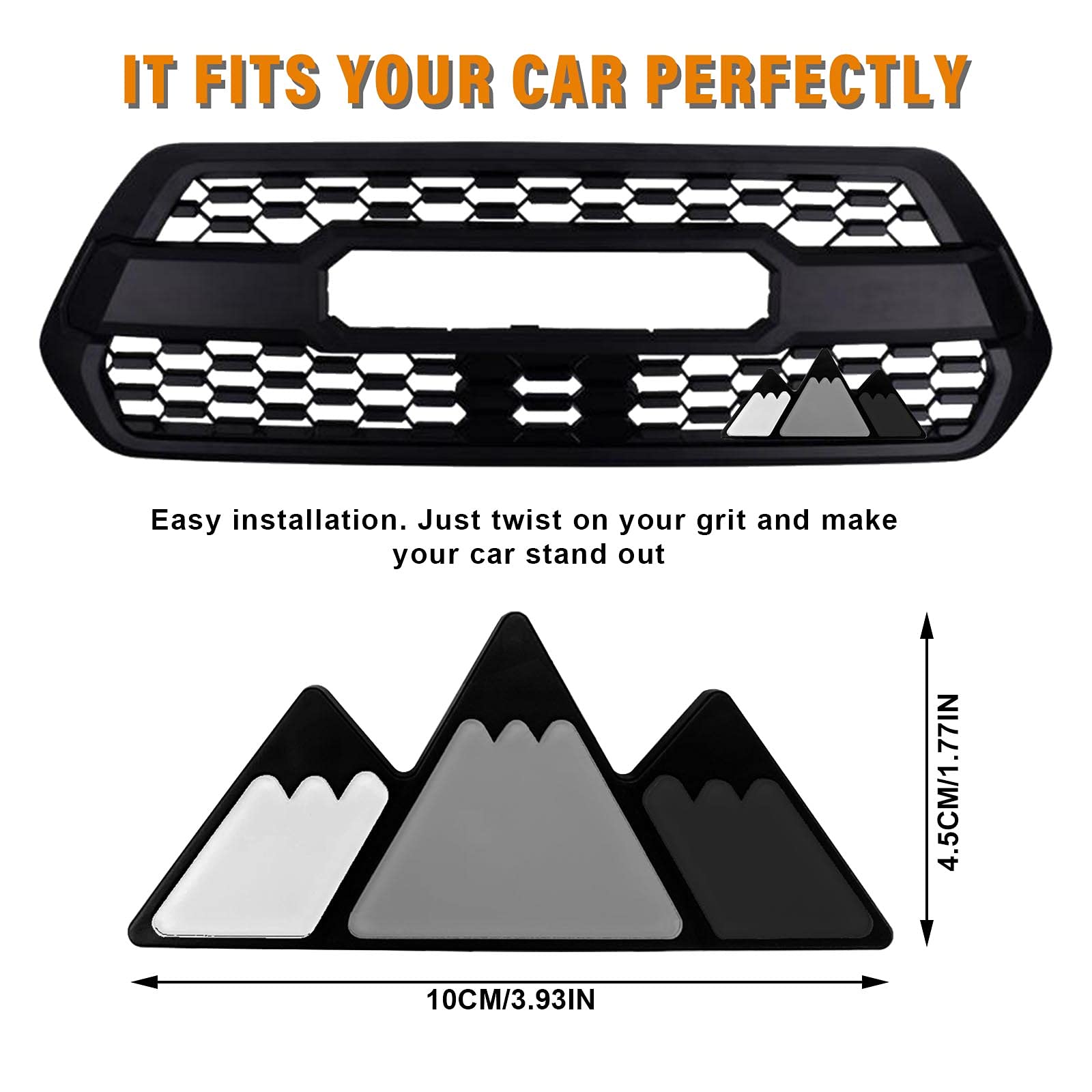 Snapklik.com : JINGSEN Tri-color Grille Badge Logo Decoration ...