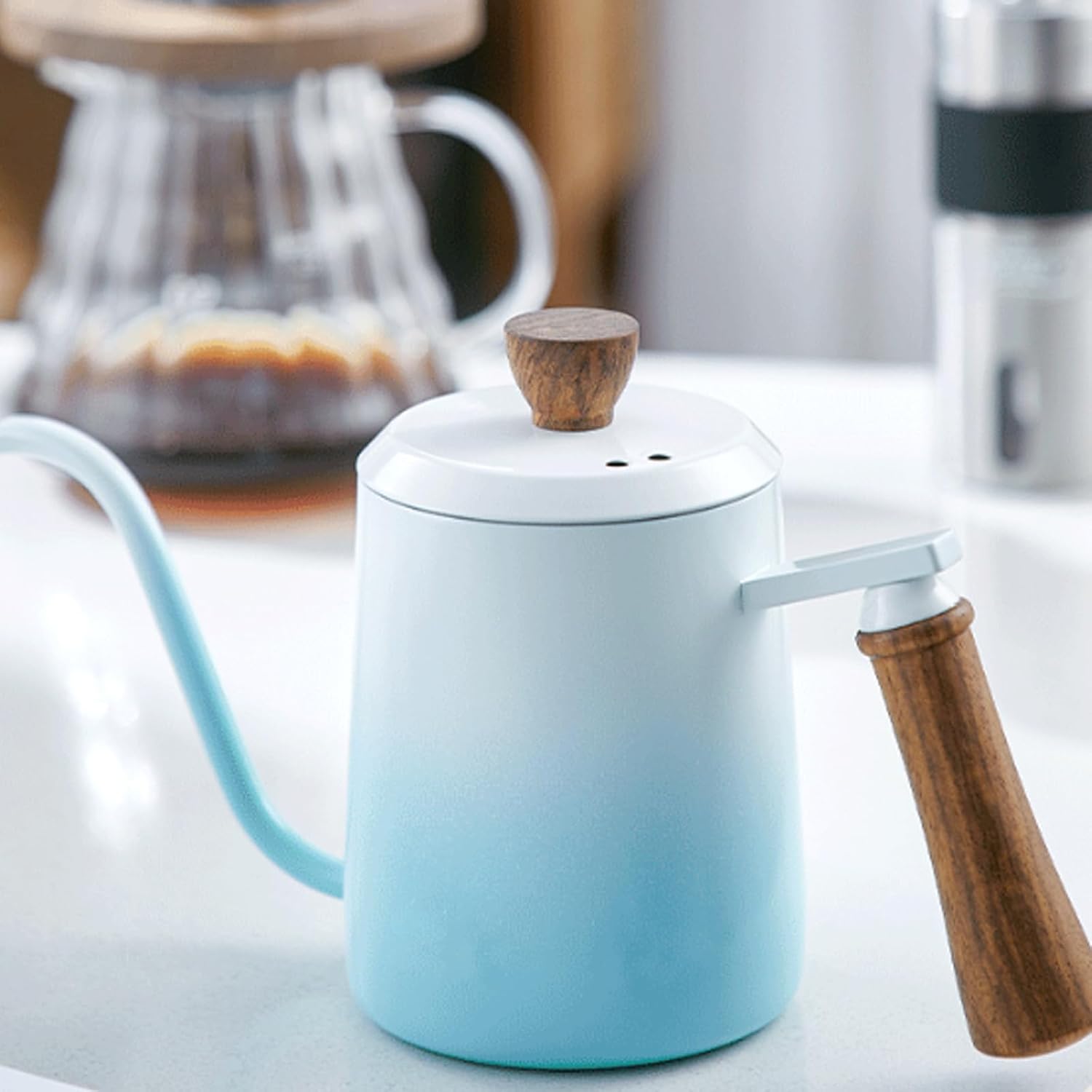 Amazon.com: Tea Kettle,Gooseneck Pour Over Coffee Kettle with Wooden ...