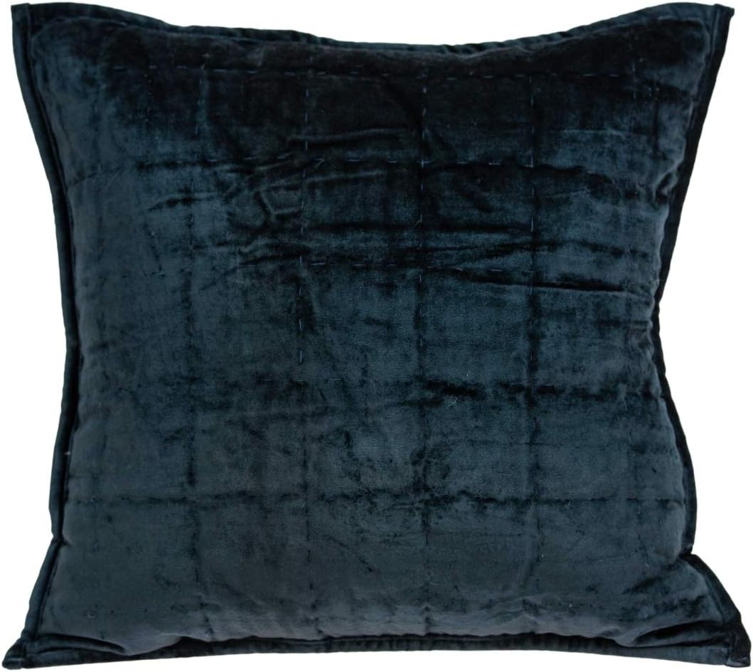 Amazon.com: 20 x 7 x 20 in. Transitional Dark Blue Quilted Pillow Cover ...