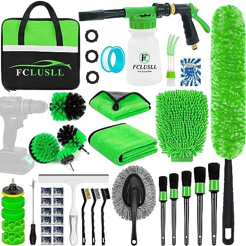 Amazon.com: FCLUSLL 43Pcs Car Wash Kit with Foam Gun Sprayer, Car ...