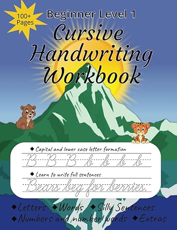 Cursive Handwriting Workbook for Kids: Beginner Level 1: Learn Cursive ...