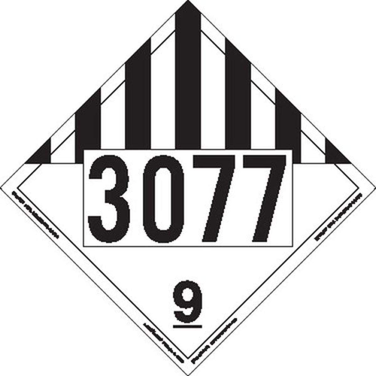 Labelmaster Zt193077 Un 3077 Miscellaneous Dangerous Goods Hazmat ...