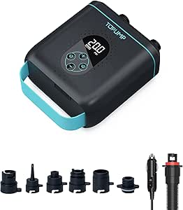 TOPUMP TPS220 Elektrische SUP-pomp, 20 psi, auto-off, 2-traps opblazen ...